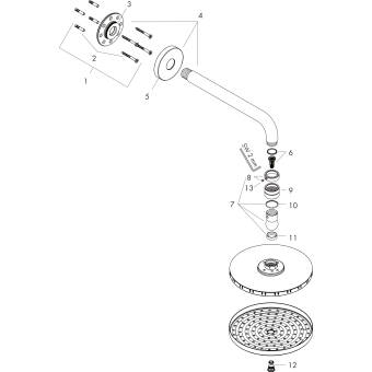 hansgrohe Overhead showers: Raindance S, 1 spray mode, Item No. 27474000