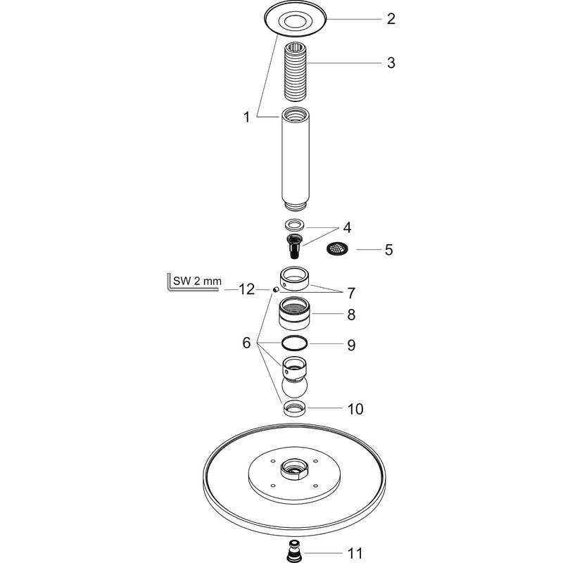 hansgrohe Overhead showers: Raindance S, 1 spray mode, Item No. 27477000