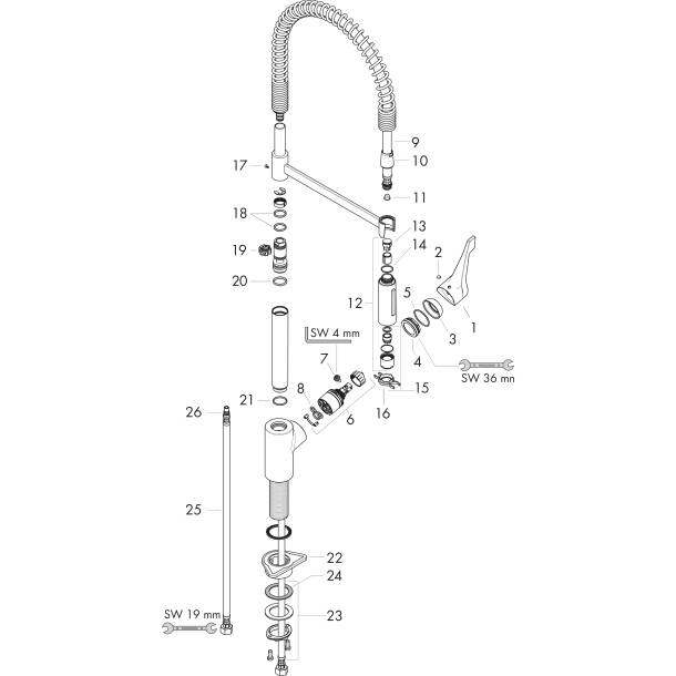 hansgrohe Kitchen mixers: Cento, Single lever kitchen mixer XXL, Semi ...