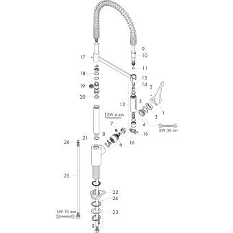 hansgrohe Kitchen mixers: Cento, Single lever kitchen mixer XXL, Semi ...