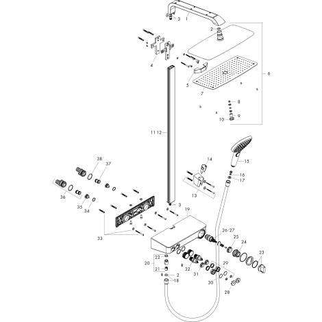 汉斯格雅 花洒管: 飞雨E, 单种出水模式, 货号 27287407