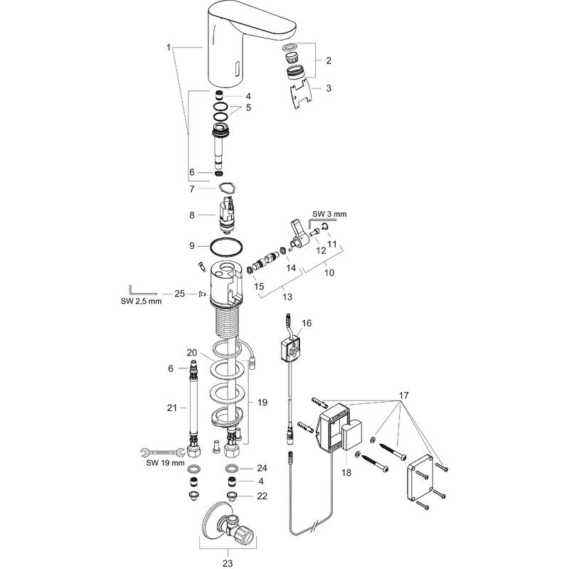 AXOR Washbasin mixers: AXOR One, Single lever basin mixer 70 with lever ...