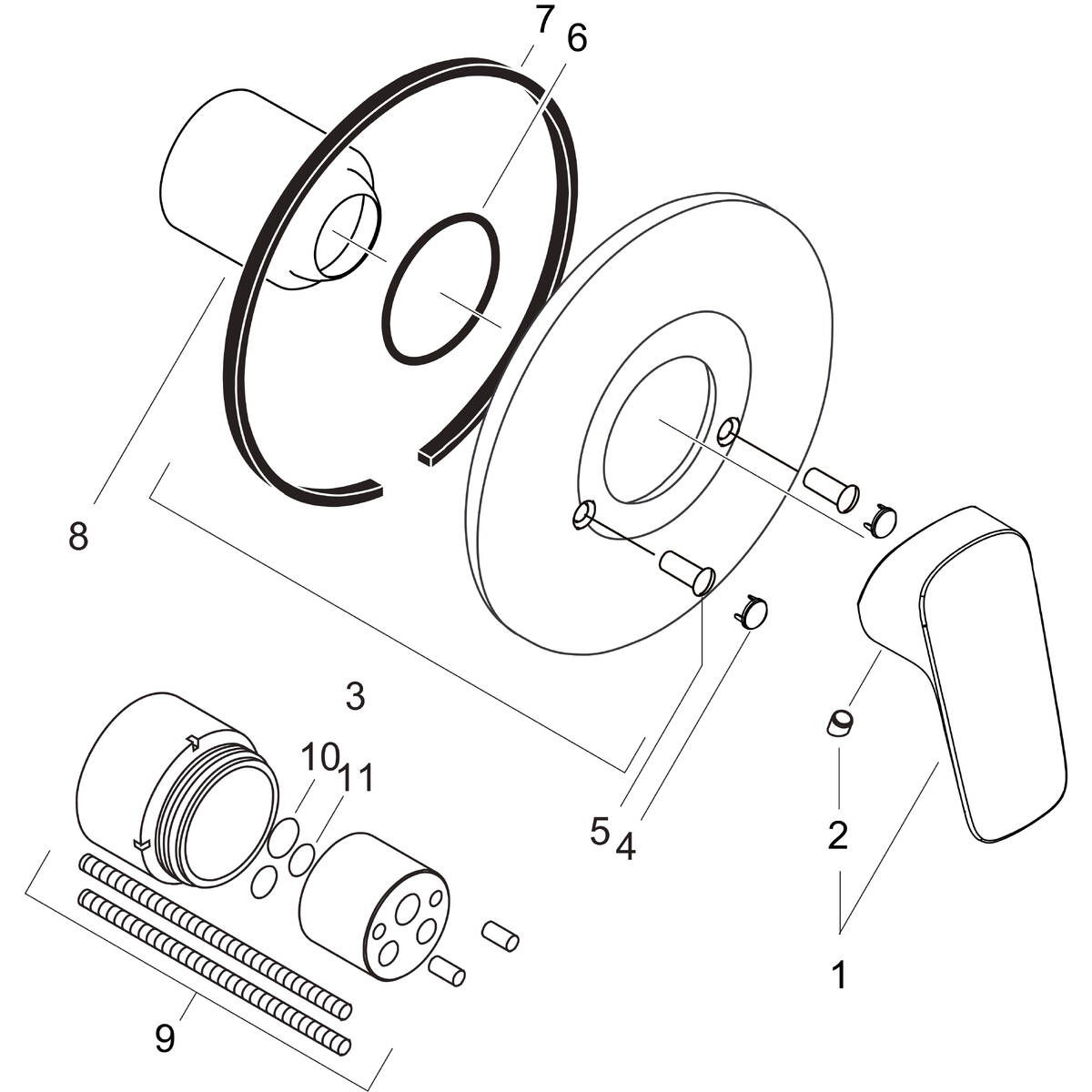 Logis Duş bataryaları: 1 çıkış, Krom, Ürün no. 71666000