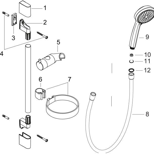 汉斯格雅 壁杆套件: 柯洛玛100, 花洒套件 变速,带升降杆65cm和皂碟, 货号 27776007 | Hansgrohe Pro CN