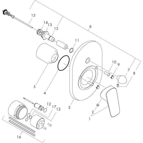 Logis Bath mixers: 2 functions, Chrome, Item No. 71406000
