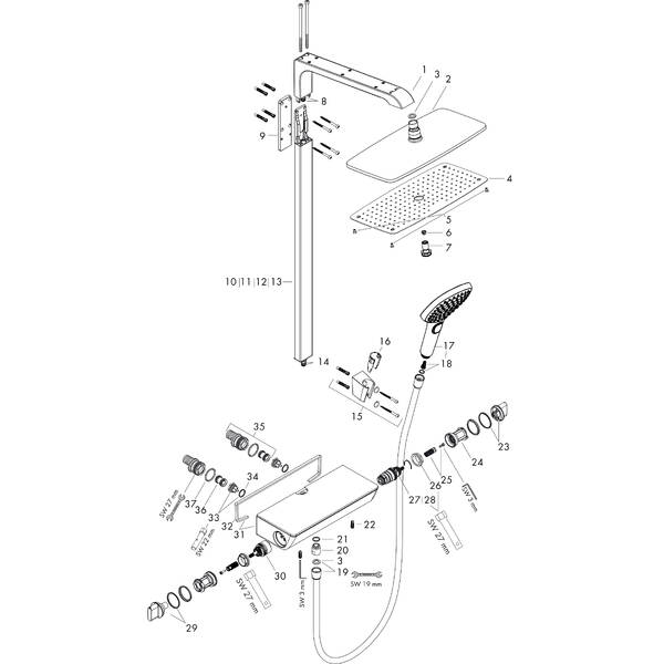 hansgrohe Showerpipes: Raindance E, 1 vrsta mlaza, Br. art. 27112000
