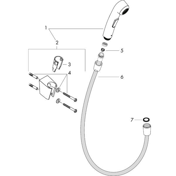 hansgrohe Porter sets: Teleducha de bidé 1jet con soporte de ducha y ...