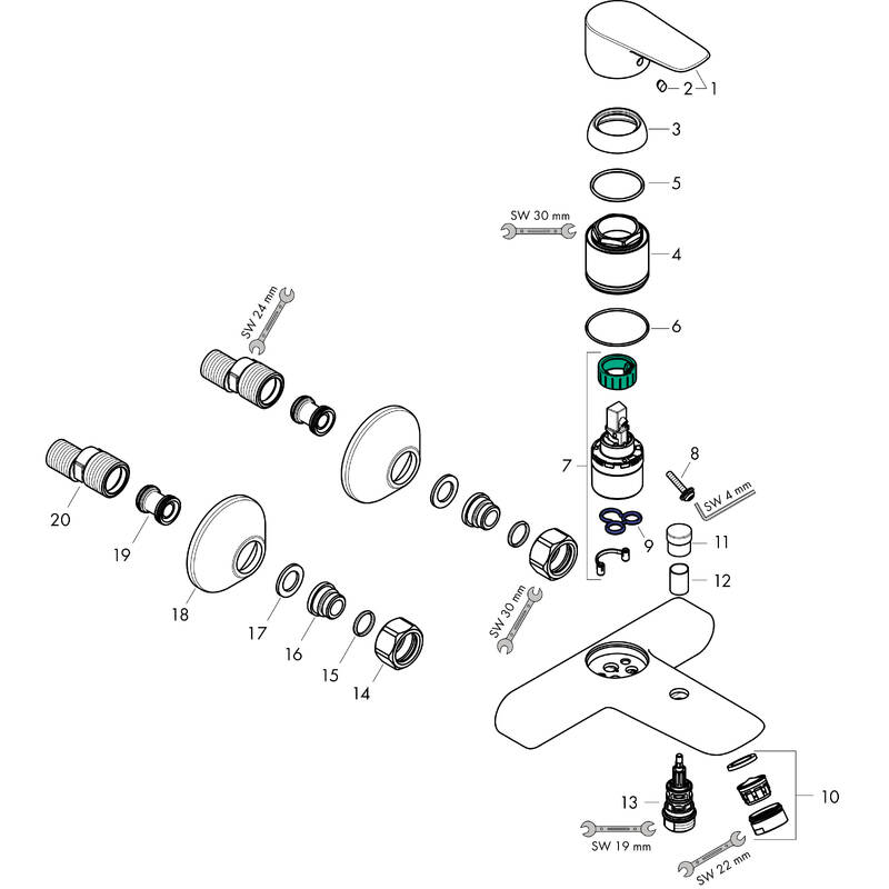 Talis E Grifería de bañera: 2 funciones, bronce cepillado, ref ...