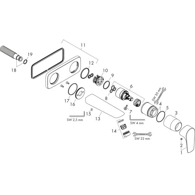 hansgrohe Washbasin mixers: Talis E, Single lever basin mixer for ...