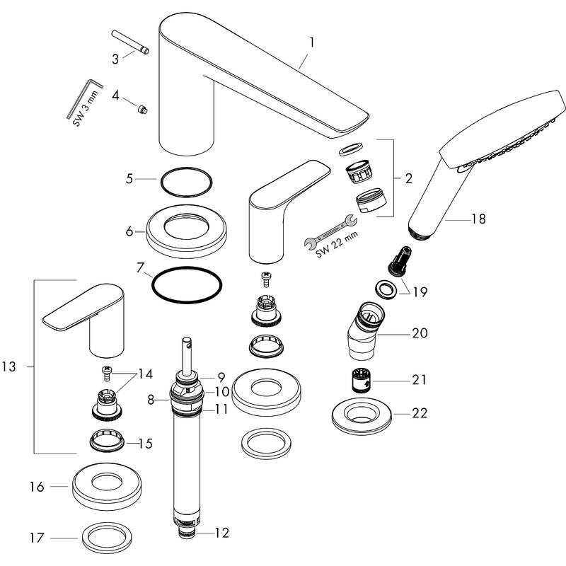 Talis E Mitigeurs bain/douche: 2 sorties = 2 fonctions, aspect doré ...
