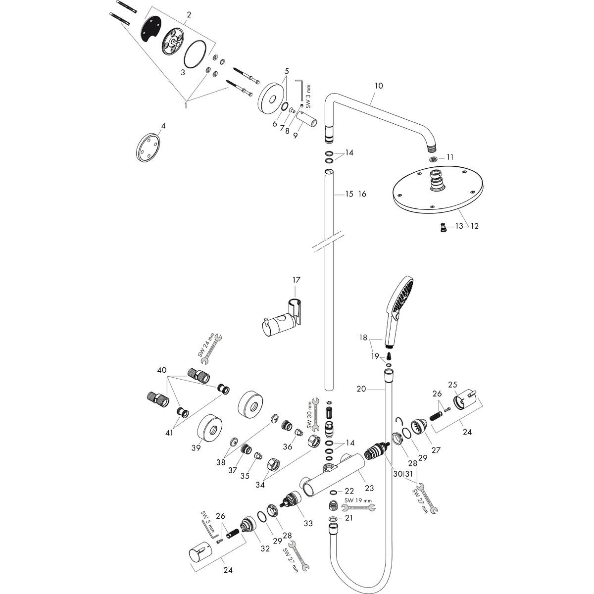 hansgrohe Shower pipes: Raindance S, 1 spray mode, Item No. 27115000 ...