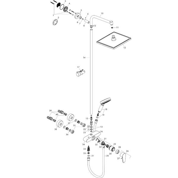 hansgrohe Трубы для душа: Crometta E, 1 режим распыления, Арт. № 27284000
