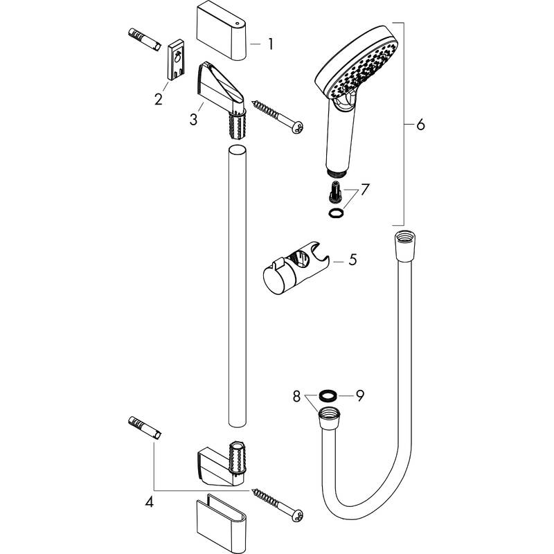 hansgrohe Set de barra de pared: Crometta, Set de ducha Vario con barra ...