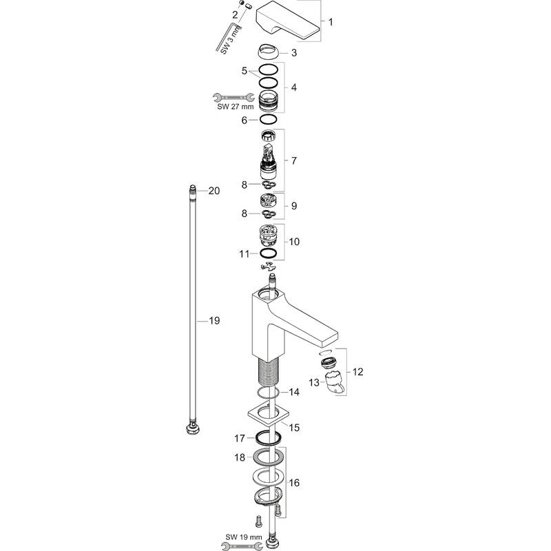 hansgrohe Washbasin mixers: Metropol, Single lever basin mixer 110 with ...