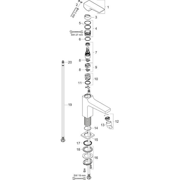 hansgrohe Washbasin mixers: Metropol, Single lever basin mixer 110 with ...