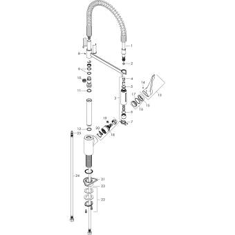 汉斯格雅 圣托, 单把手厨房龙头XXL，两种出水模式, 货号 14806007 | Hansgrohe Pro CN