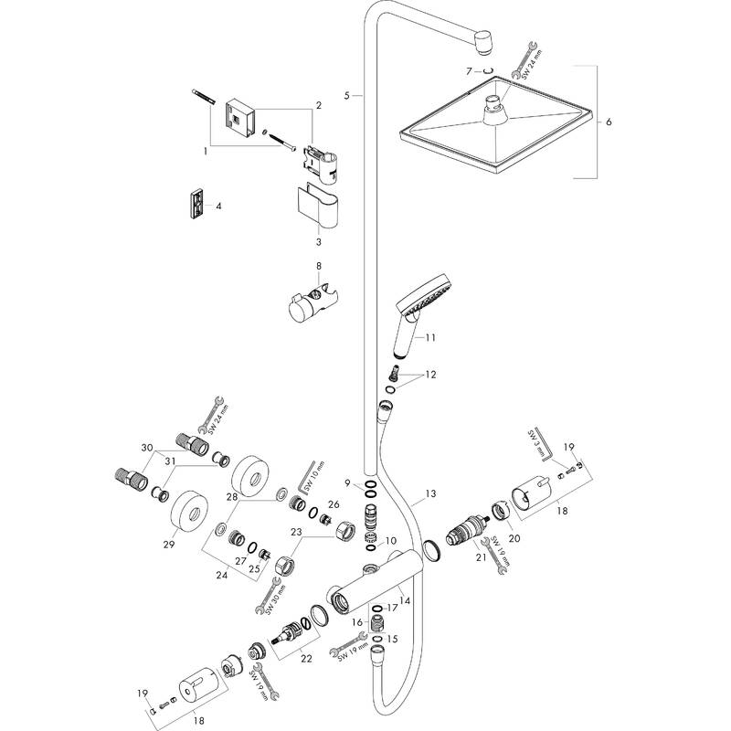 hansgrohe Colonnes de douche: Crometta E, 1 type de jet, N° article ...
