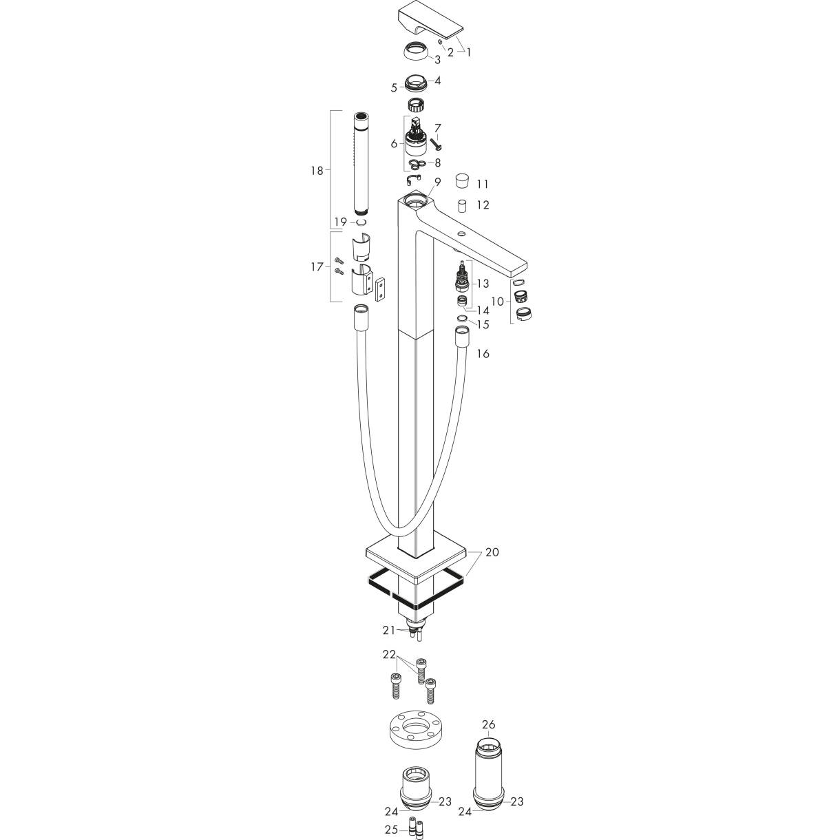 Metropol Bath mixers: 2 functions, Matt Black, Item No. 32532670 ...