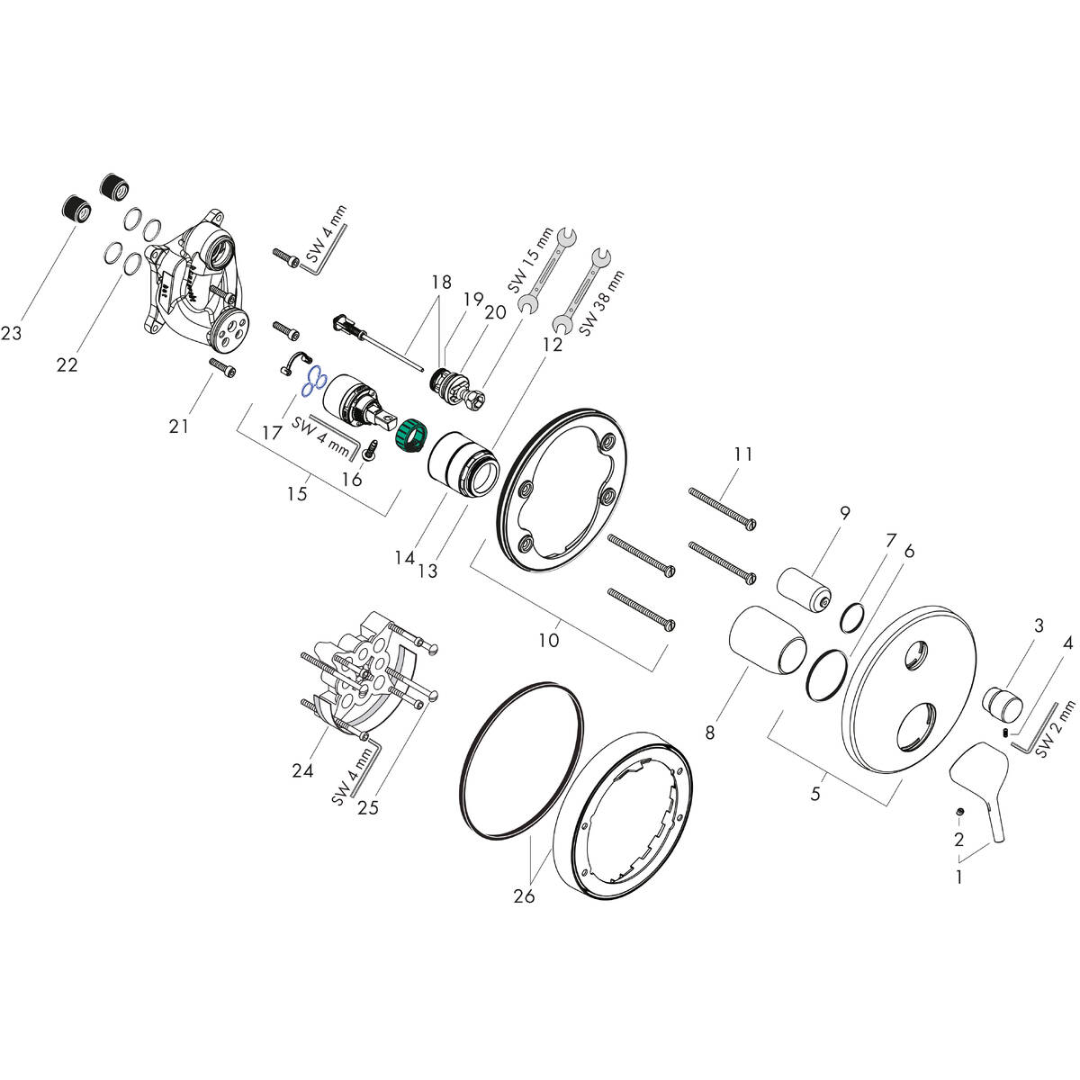 Talis S Смесители для ванны: 2 функции, Хромированный, Арт. № 72405000