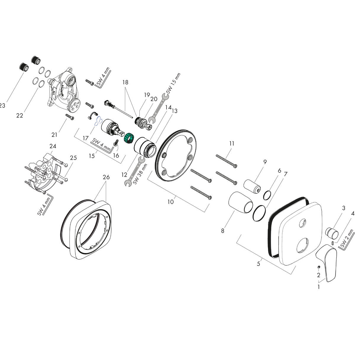 Talis E Bath mixers: 2 functions, Chrome, Item No. 71745000 | hansgrohe INT