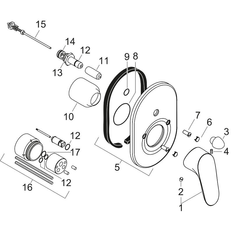 Decor Bath mixers: 2 functions, Chrome, Item No. 31947223