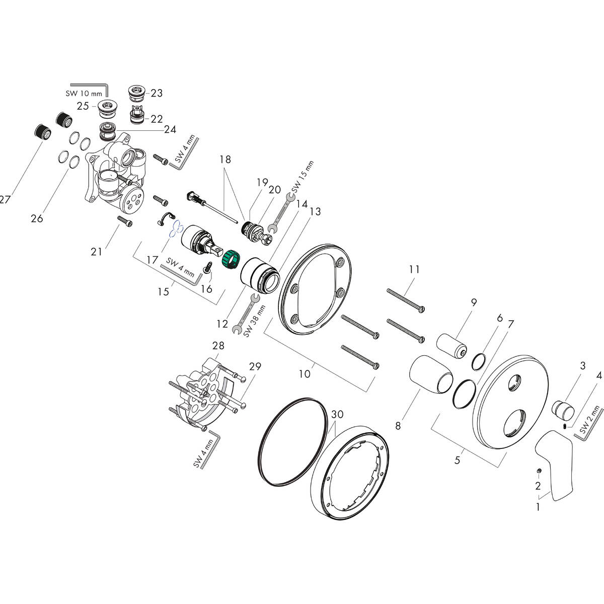 Metris Rubinetteria vasca: 2 utenze, cromo, Cod.art. 31487000 ...