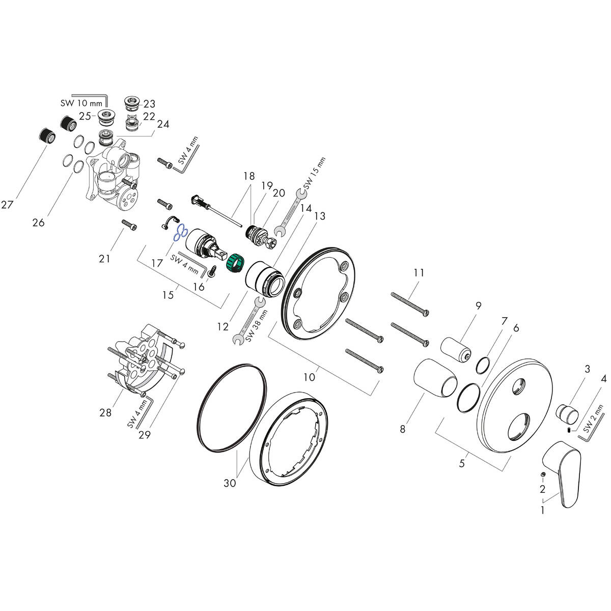 Focus Miscelatori vasca: 2 utenze, Cromo, Cod.art. 31946000 | hansgrohe IT
