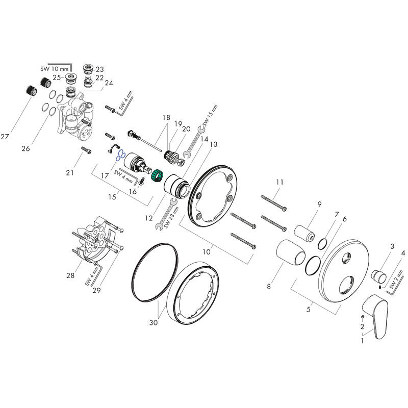 Focus Bath mixers: 2 functions, Chrome, Item No. 31946000 | hansgrohe SG