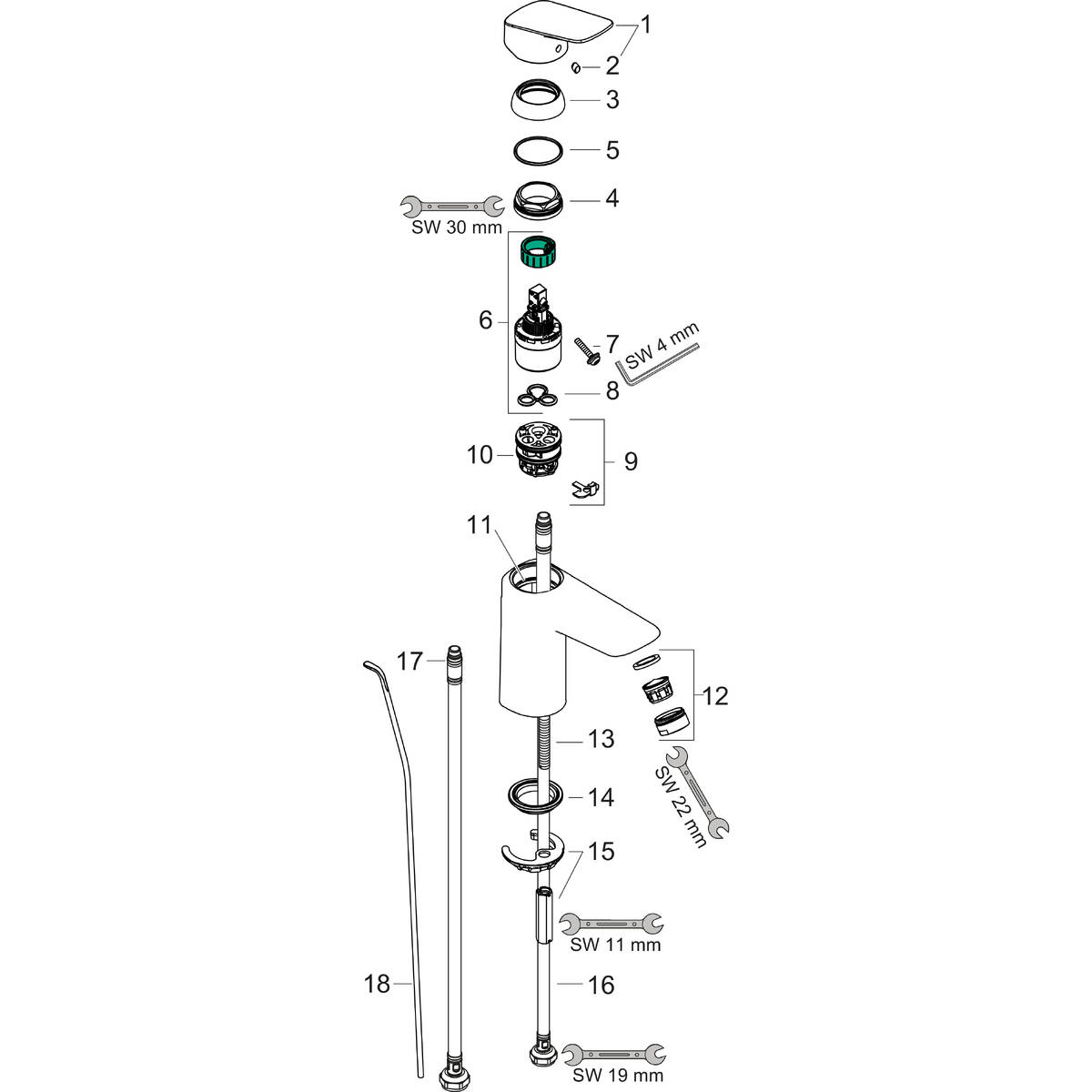 hansgrohe Смесители для умывальника: Logis, Смеситель для раковины 100 ...