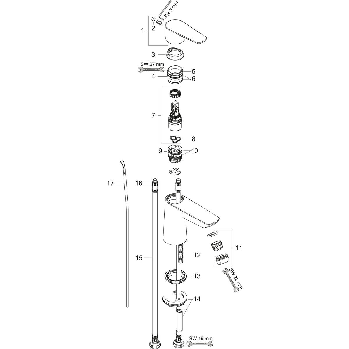 hansgrohe Washbasin mixers: Talis E, Single lever basin mixer 80 ...