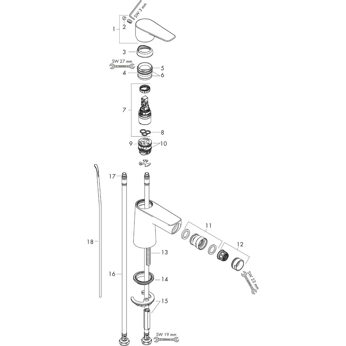 Talis E Bidet mixers: Chrome, Item No. 71720000