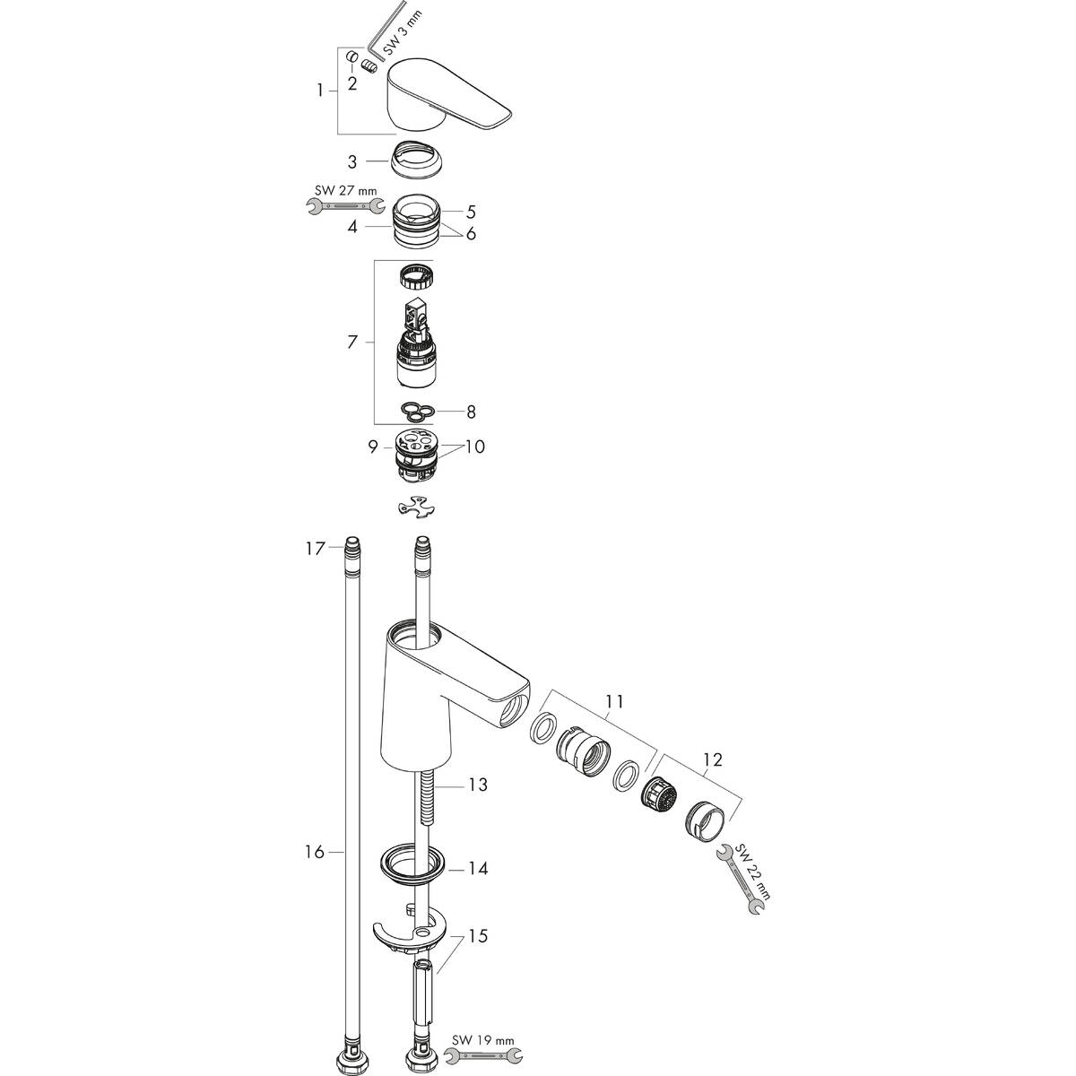 Talis E Bidet mixers: Chrome, Item No. 71721000 | hansgrohe SG