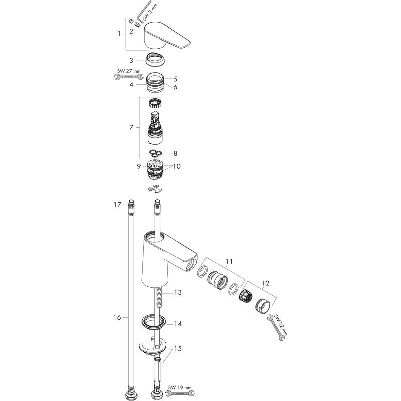 Talis E Bide bataryaları: Krom, Ürün no. 71721000