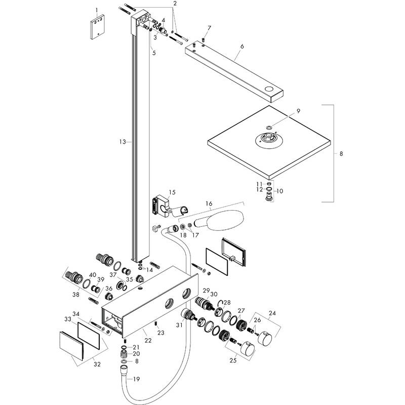 hansgrohe Shower pipes: Raindance E, 1 spray mode, Item No. 27362000