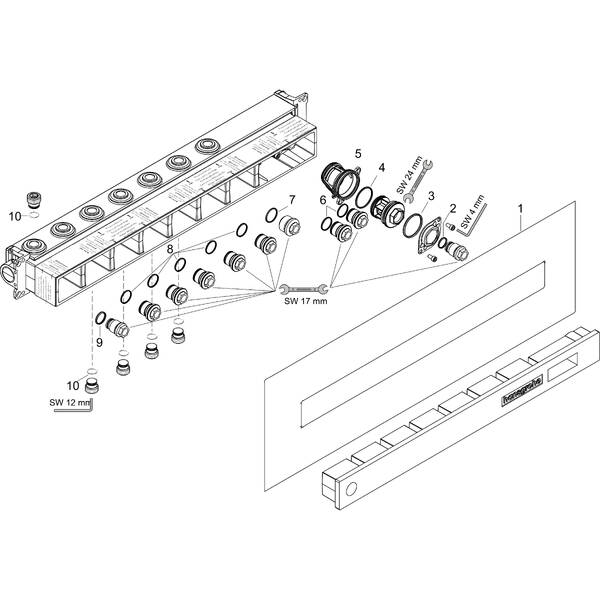 hansgrohe Ankastre banyo/duş bataryası iç seti: RainSelect, İç set 5 ...