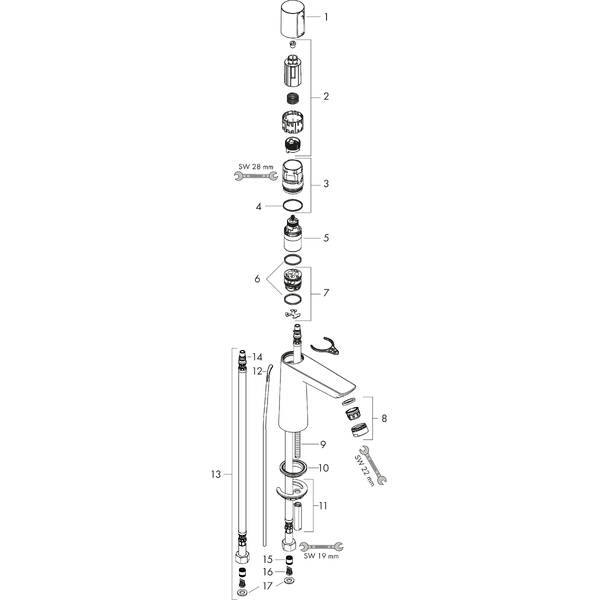 hansgrohe Washbasin mixers: Talis Select E, Basin mixer 110 with pop-up ...