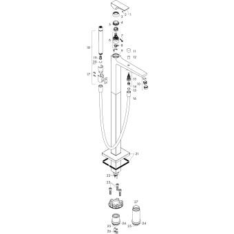 梦迪宝 浴缸龙头: 两功能, 镀铬, 货号 32532007