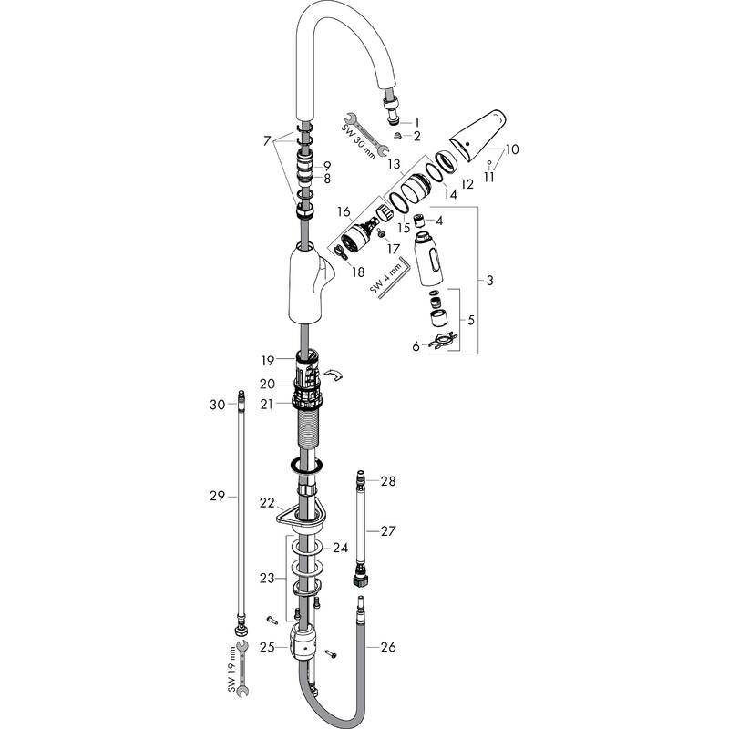 hansgrohe Baterie kuchenne: Focus M42, Jednouchwytowa bateria kuchenna ...