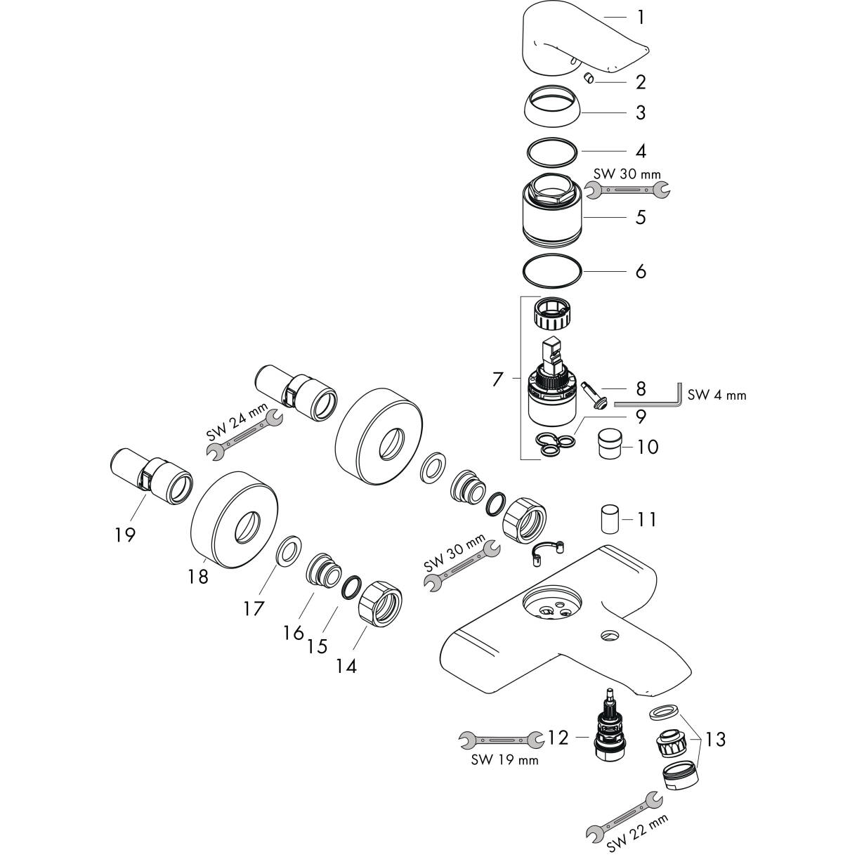 梦迪诗 浴缸龙头: 镀铬, 货号 31480007