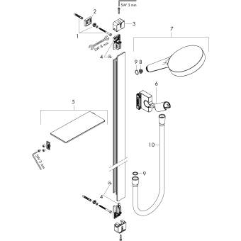 hansgrohe Wall bar sets: Rainfinity, Shower set 130 3jet EcoSmart with ...