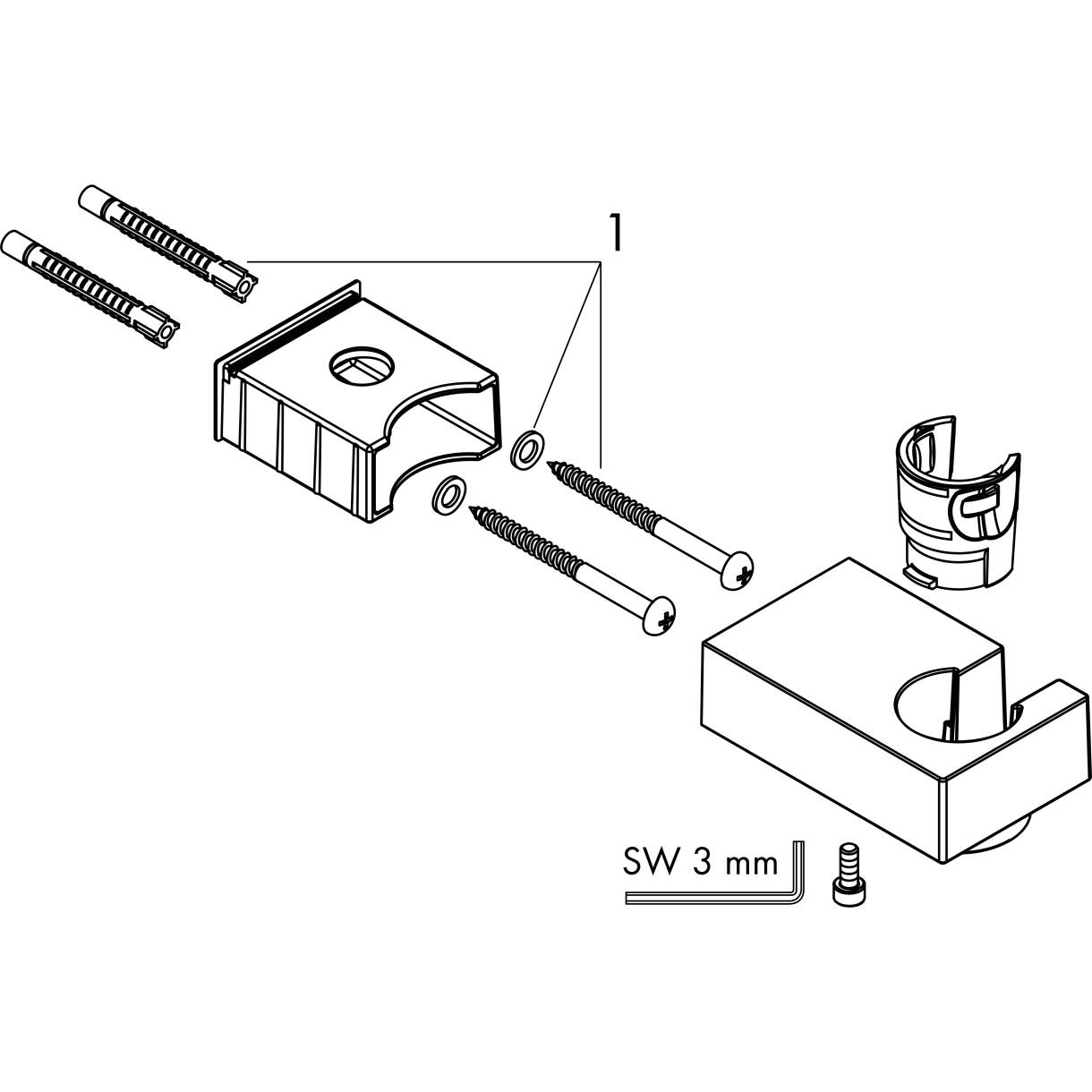 hansgrohe Shower support: Shower holder Porter E, Item No. 28387340