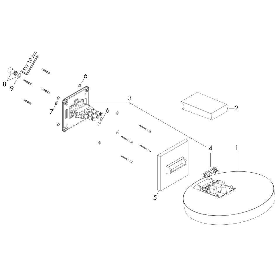 hansgrohe Overhead showers: Rainfinity, 1 spray mode, Item No. 26230670