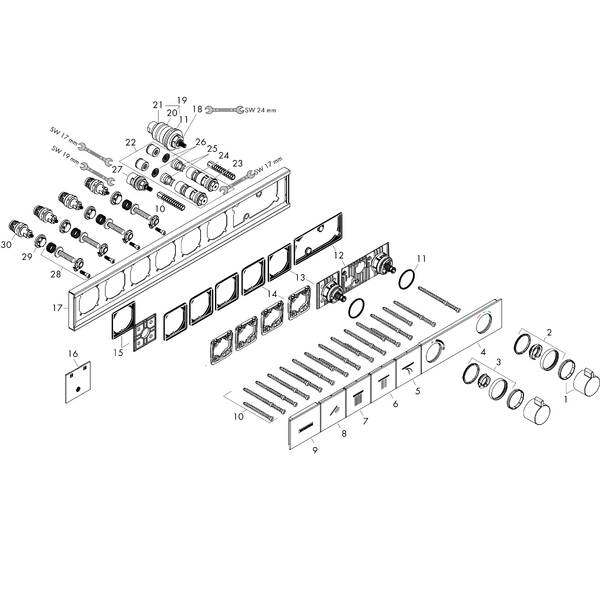 RainSelect Shower mixers: 4 functions, Brushed Bronze, Item No ...