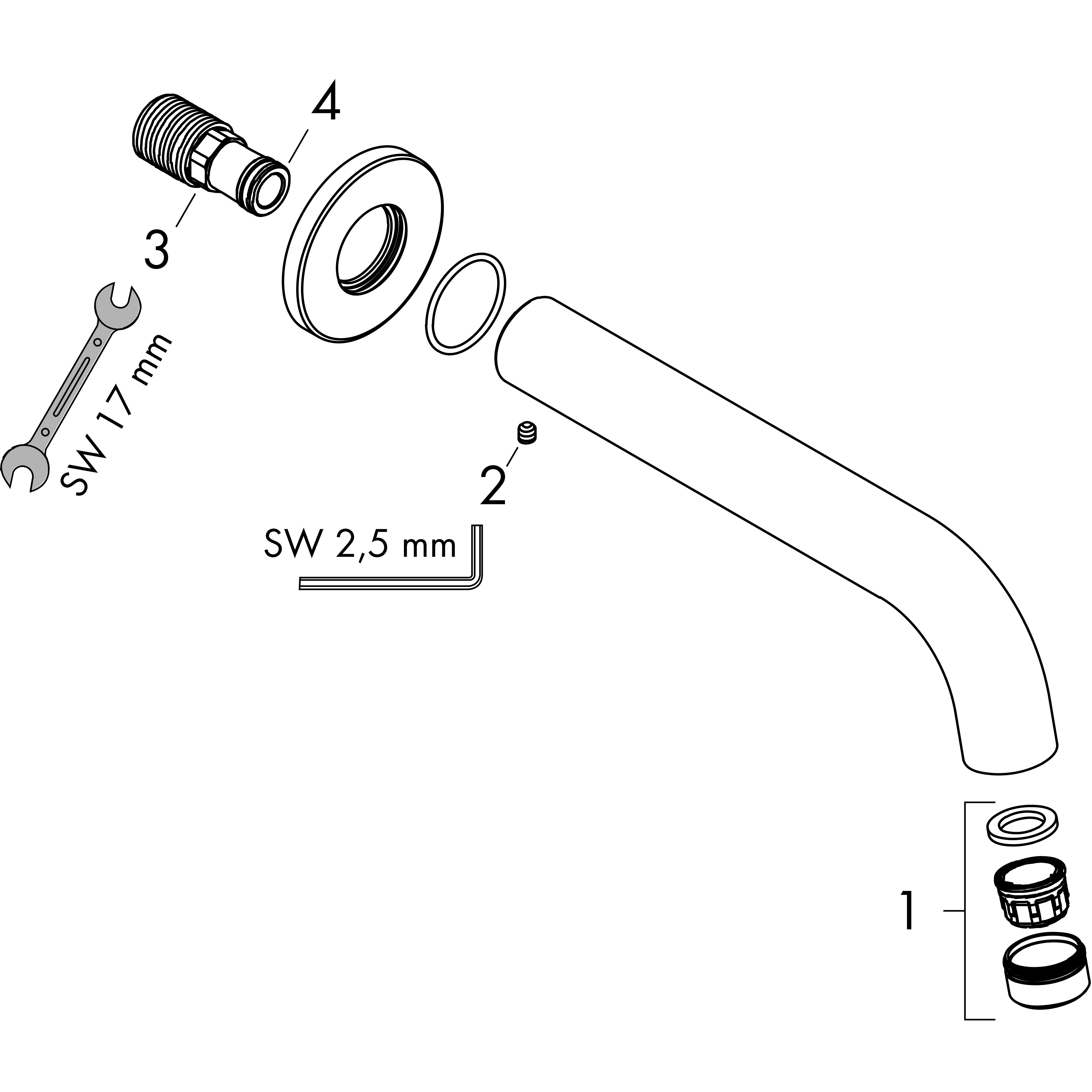 hansgrohe Bath fillers: Vernis Blend, Bath spout, Item No. 71420007