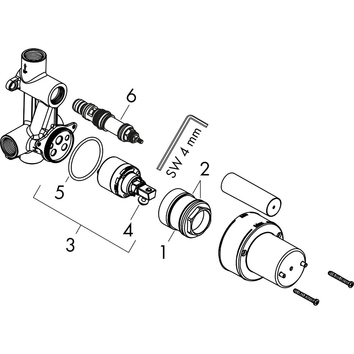 hansgrohe Concealed Basic set bath/shower mixers: Basic set for single ...