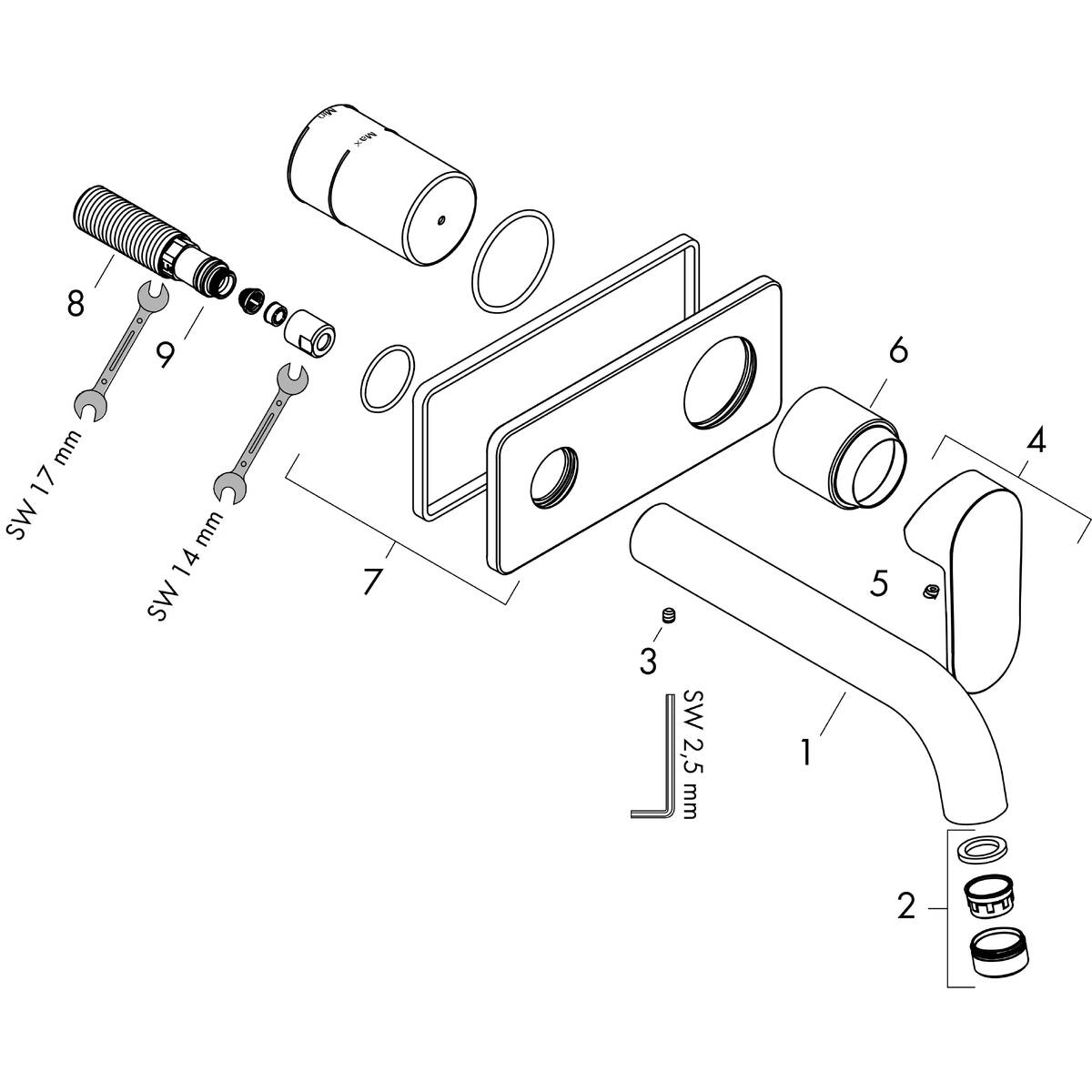 hansgrohe Washbasin mixers: Vernis Shape, Single lever basin mixer for ...