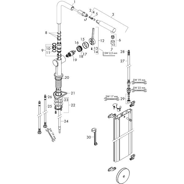 hansgrohe Kitchen mixers: Talis M54, Single lever kitchen mixer 270 ...