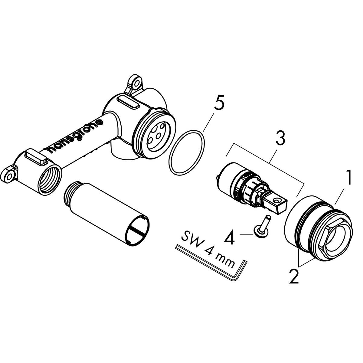 hansgrohe Concealed Basic set washbasin mixer: Basic set for single ...