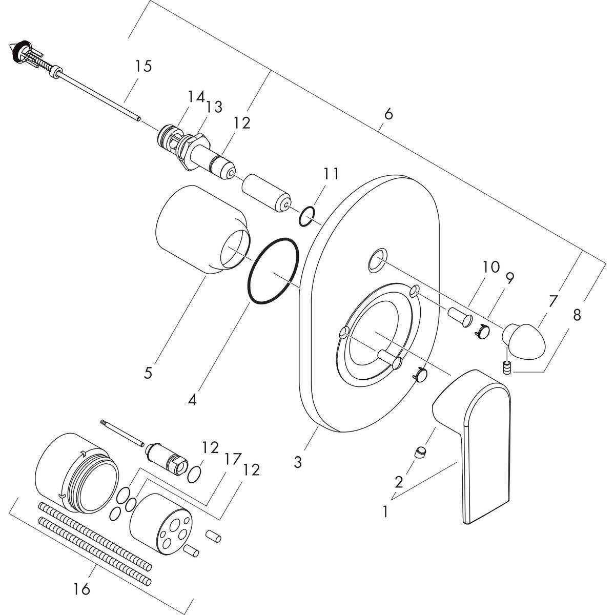 Vernis Shape Banyo bataryaları: 2 çıkış, Krom, Ürün no. 71458000