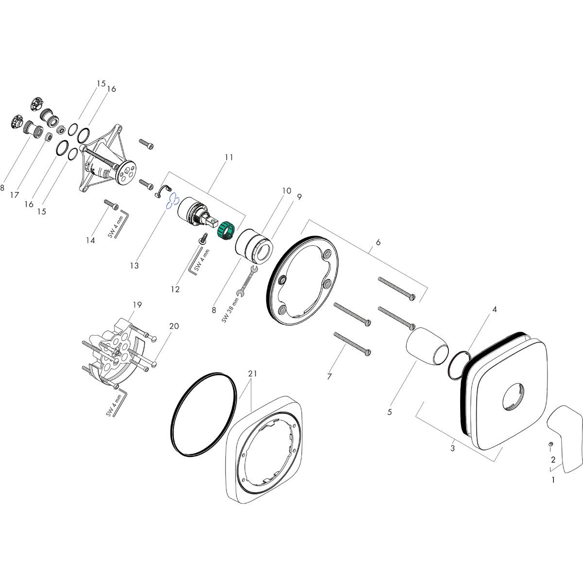 Metris Смесители для душа: 1 функция, Хромированный, Арт. № 31456000